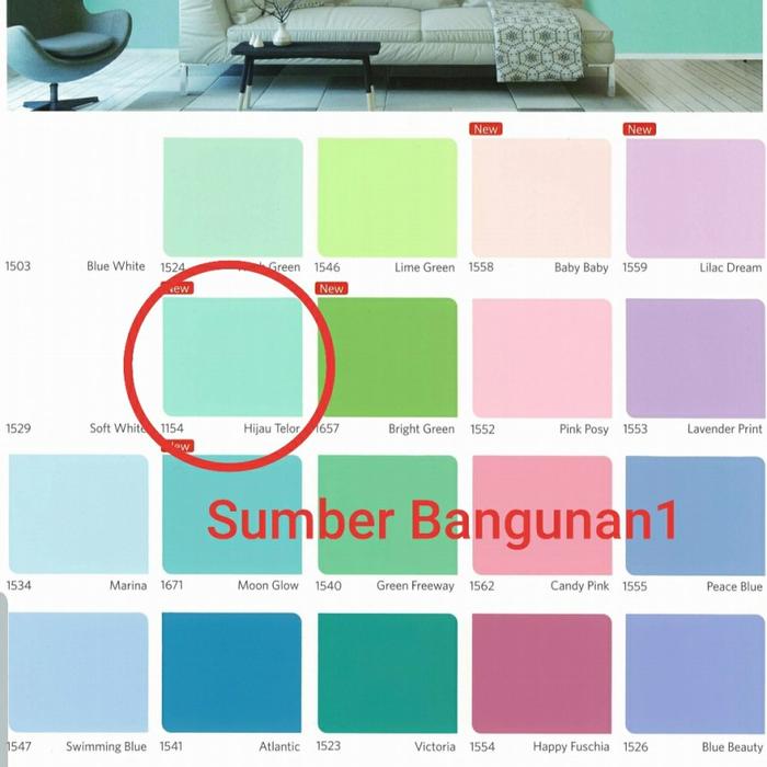 Jual [Expedisi] Cat Tembok QLUC Hijau nippon paint dinding rumah 4.5kg ...