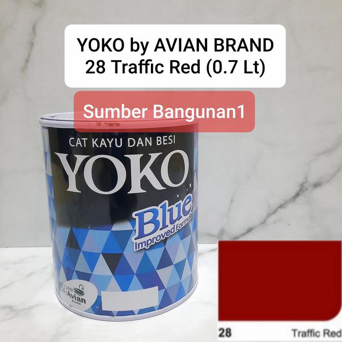 Jual Cat minyak kayu besi YOKO by Avian merah bendera 28 Traffic Red ...