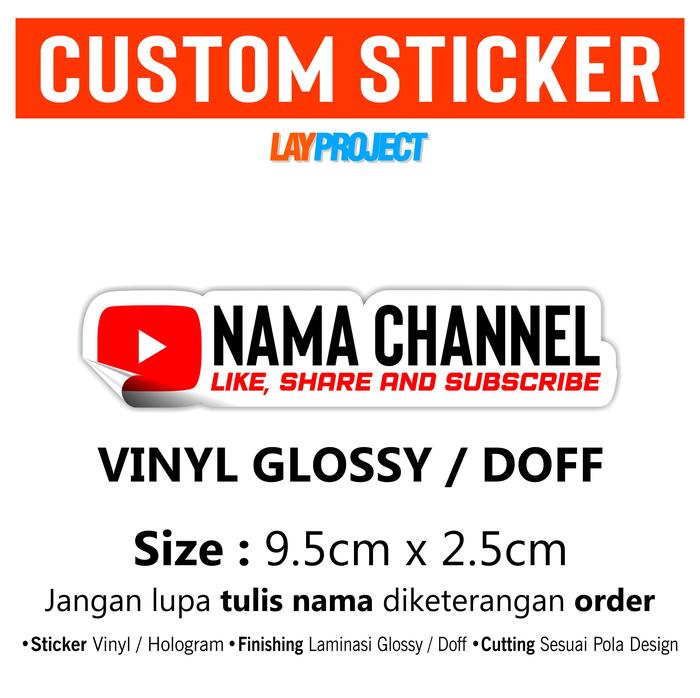 Jual Custom Sticker Vinyl Hologram Nama Channel Ytb - Vinyl - Kab ...