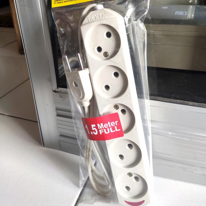 Jual Stop Kontak Colokan Listrik Gepeng 5 Lubang + Kabel 1,5 Meter ...