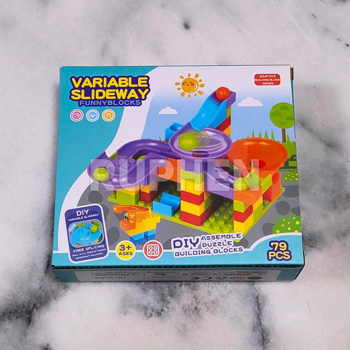 Jual Bricks Variable Slideway Lego Marble Race Run Track Slide Ball 79 ...