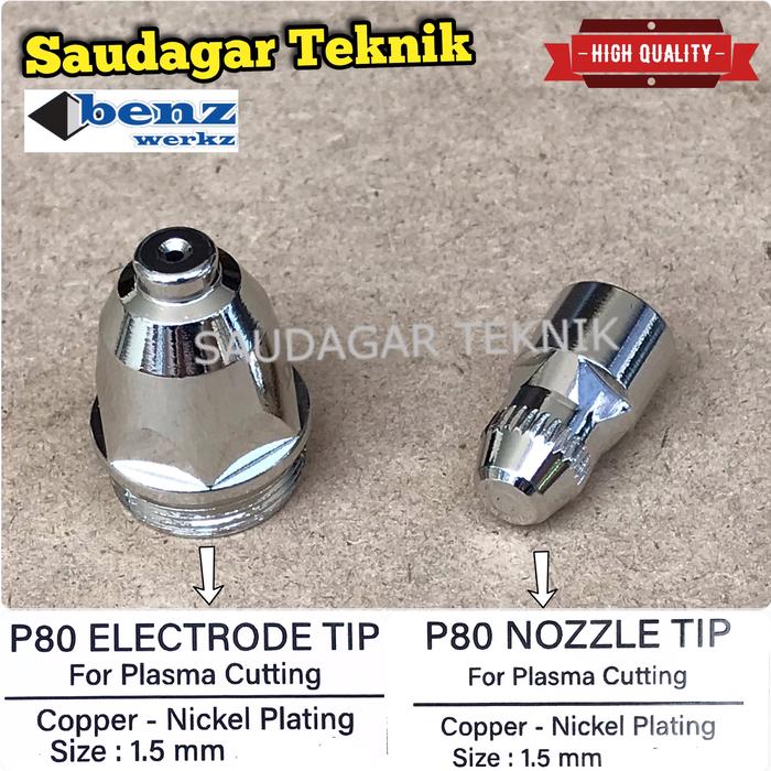Jual Nozzle Tip Electrode Tip P80 Plasma Cutting Mata Plasma P 80 - Set ...