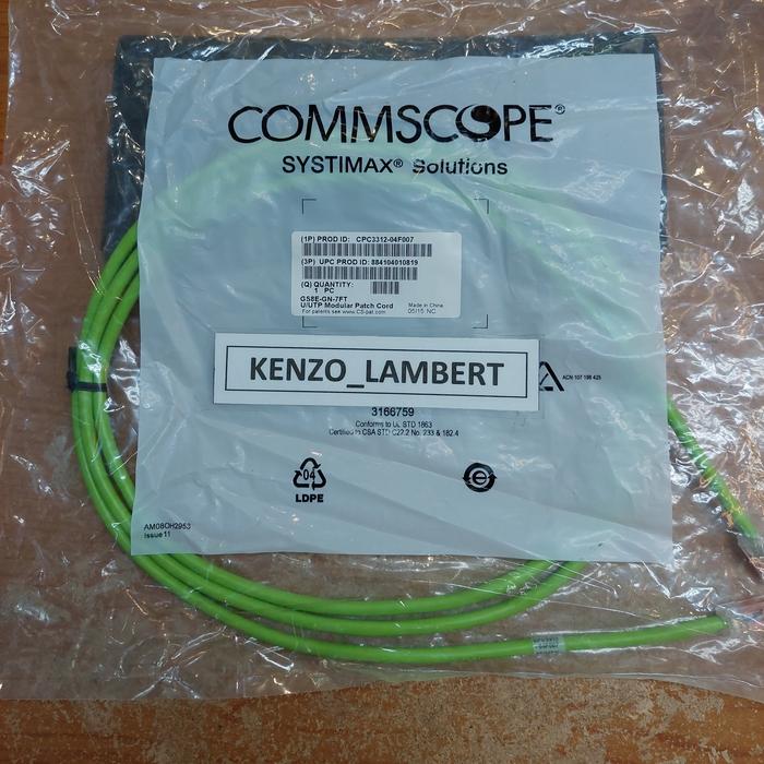 Jual patch cord cat 6 COMMSCOPE SYSTIMAX 2 meter 7feet warna HIJAU ...