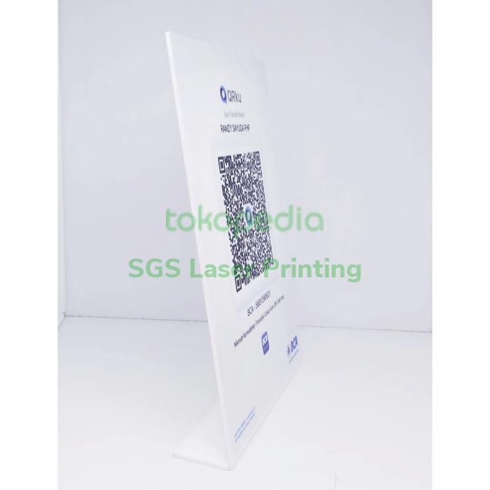 Jual Code QR Stand Acrylic Display A4 UV Print SignBoard di Seller ...