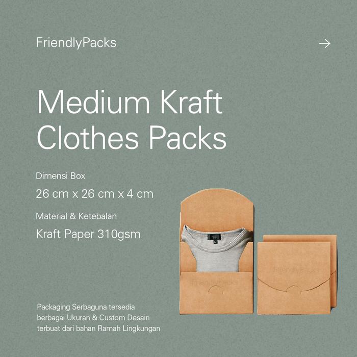 Jual Medium Clothes Packs Kraft / Shirt Packaging / Kemasan Baju ...
