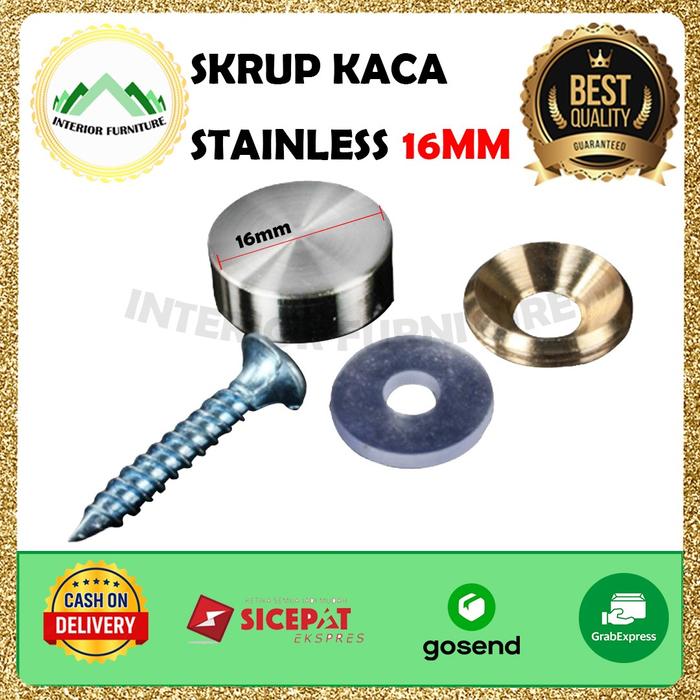 Jual Tutup Skrup Kaca STAINLESS STEEL Dop Screw / Tebal Bagus /Sekrup ...