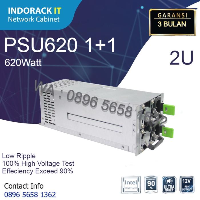 Promo PSU620-2U1+1 INDOCASE Power Supply 620W Redundant 1+1 PURE 80 ...