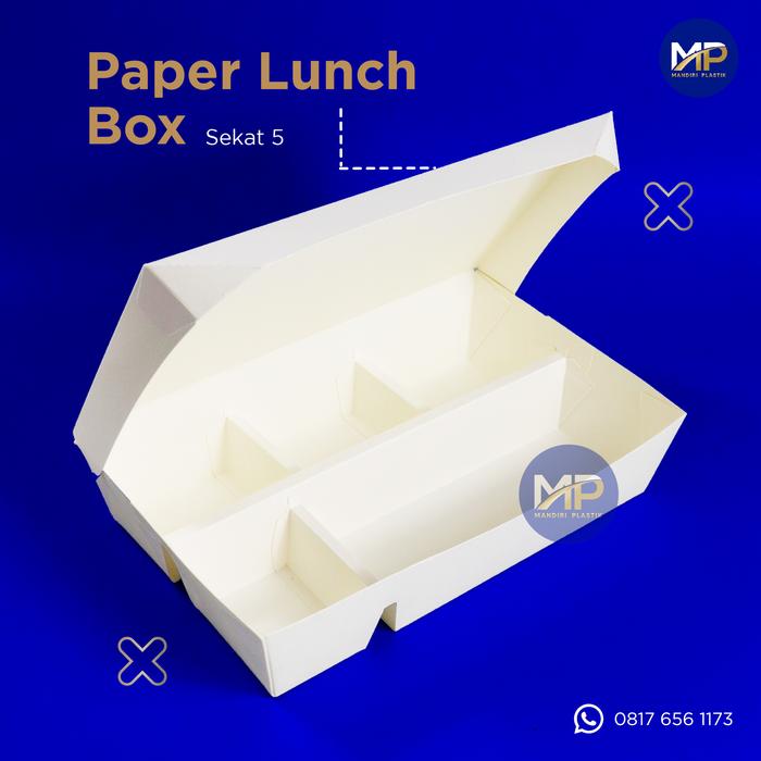 Jual Paper Lunch Box Sekat 5 / Kotak Makan Kertas Sekat 5 -100pcs ...