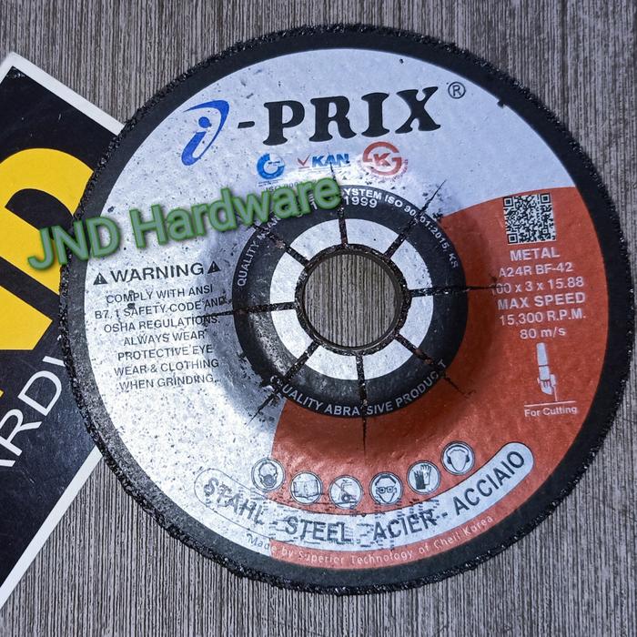 Jual Batu Gerinda Poles Tipis 4" x 3mm IPRIX - Korea ,Grinding Wheel 4 inch - Kab. Bekasi - JND ...