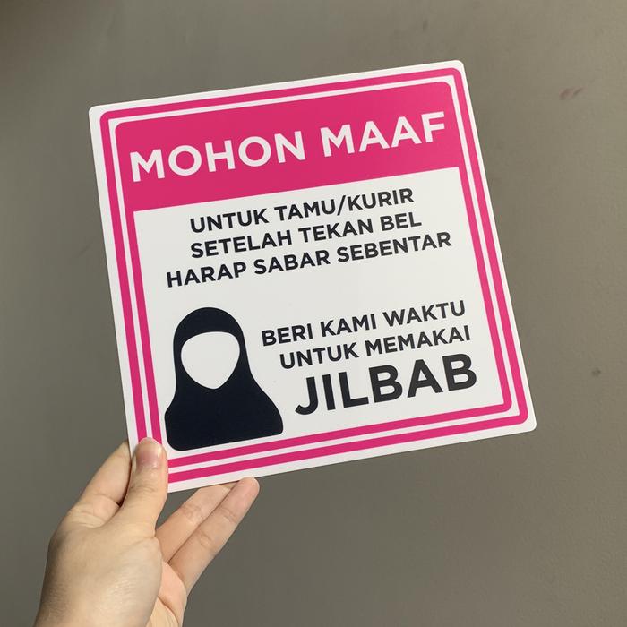 Jual Beri Waktu Memakai Jilbab Hijab | Sign Board Akrilik | Label Sign ...