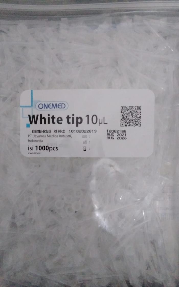 Jual white tip tips putih micropipette mikropipet 10 uL bag isi 1000 ...
