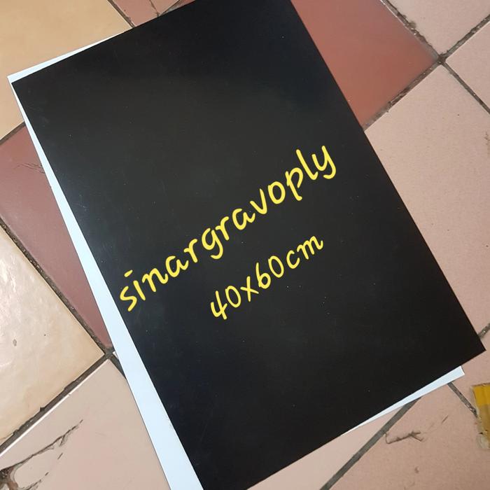 Jual gravoply hitam teks putih & putih teks hitam bahan gravir nametag ...