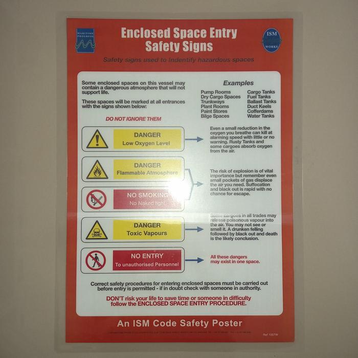 Jual 331507 ENCLOSED SPACE ENTRY SAFETY SIGNS (POSTER) 480x330MM - Kota ...