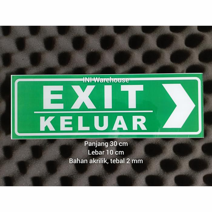 Jual Acrylic Sign Signage EXIT Tanda Keluar Rambu Simbol Akrilik 10 x ...