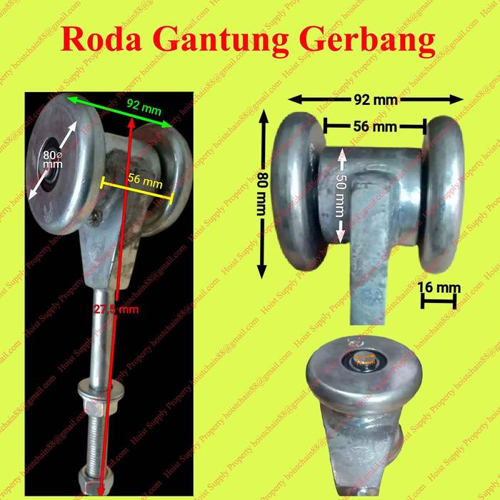 Jual Roda gantung heavy duty untuk gerbang/ pagar / Roda sledding ...