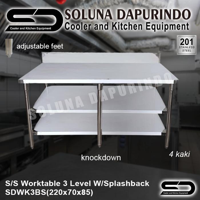 Jual SDWK3-220 S/S WORKING TABLE 3 LEVEL W/ SPLASHBACK - Kota Surabaya - Soluna Dapurindo ...