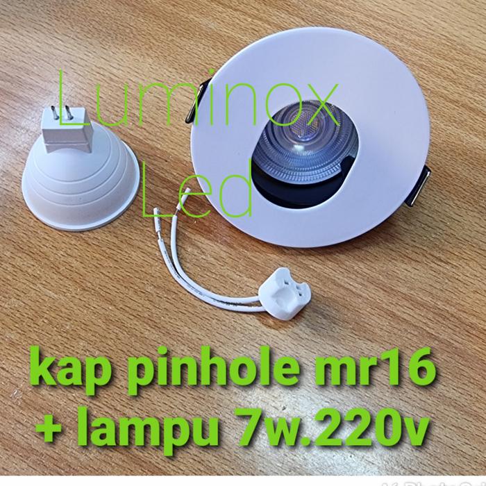 Jual kap halogen pinhole oval 7watt 7w 7 watt 3000k spot light mr16 ...