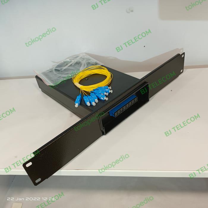 Jual ODF mini 8 core SC fullset / Otb 8 core SC lengkap pigtail Hitam ...