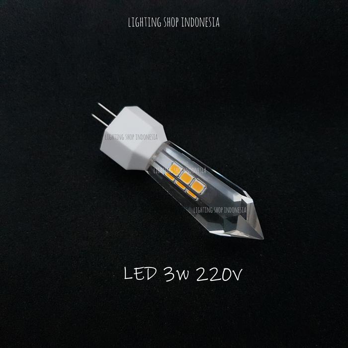 Jual Lampu kacang led 3w kristal kaki tusuk G4 bohlam led 220V warm ...