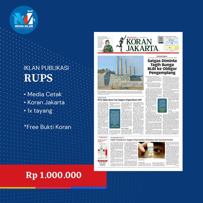 Jual IKLAN KORAN PUBLIKASI RUPS LOKAL JAKARTA - Kota Depok - Media ...