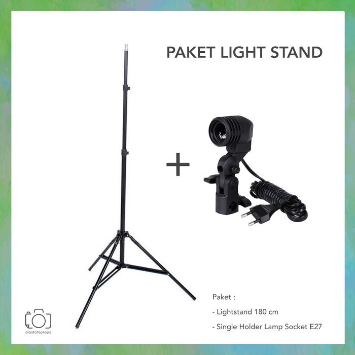 Jual Paket Light Stand Plus Single Holder Lamp E27 Alasfotoprops ...