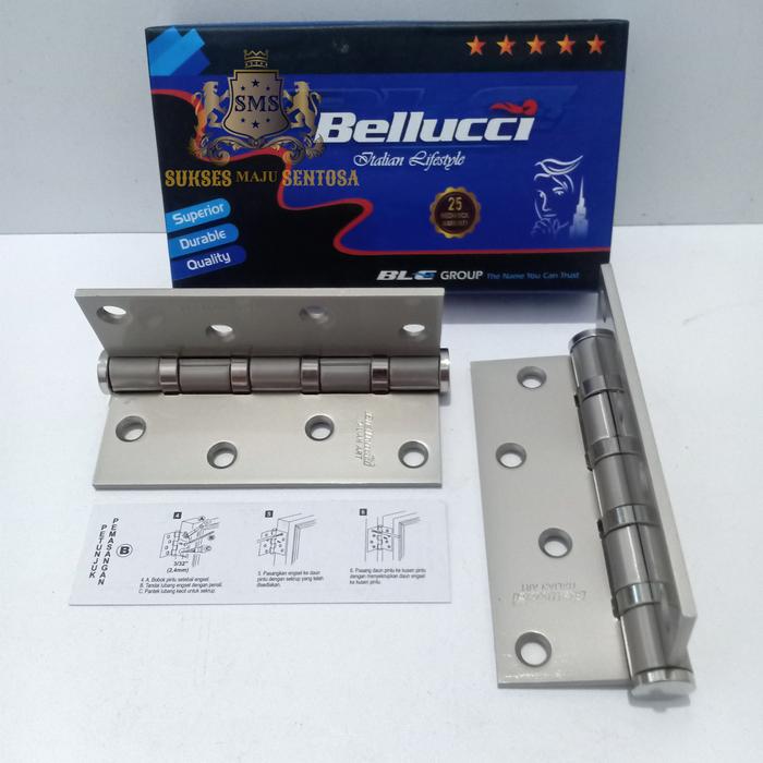 Jual ENGSEL PINTU JENDELA TEBAL BALL BEARING BELLUCCI 4"inch GP"KUNING ...