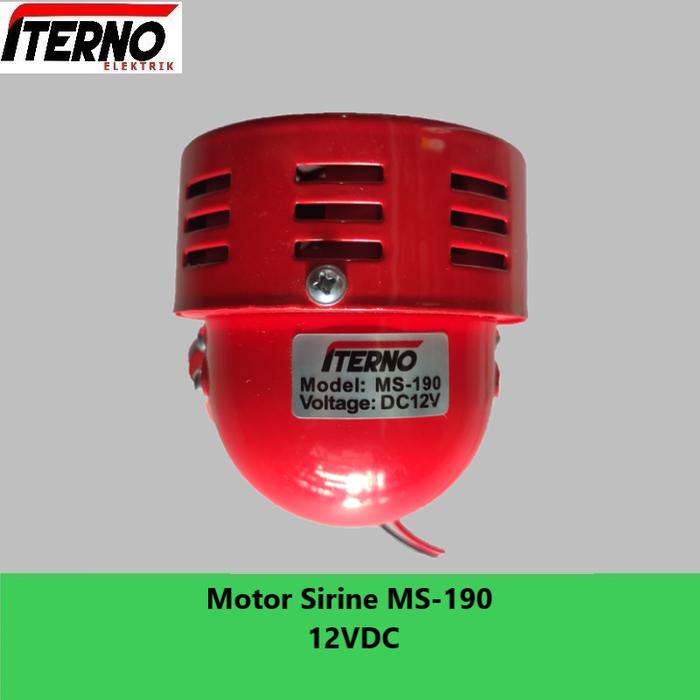 Jual Mini Motor Sirine Sirene MS-190 MS190 220VAC 12VDC 24VDC Iterno ...