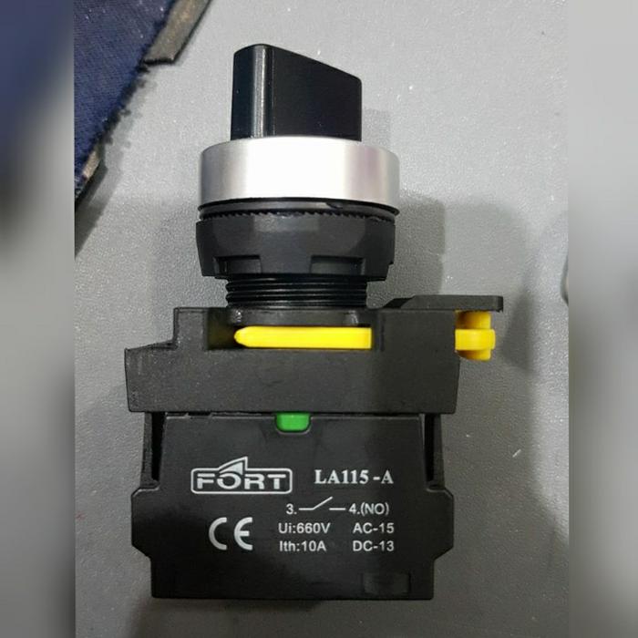 Jual Saklar Selector Switch 2 Step On-Off FORT Black LA115-A5-10X Hitam ...