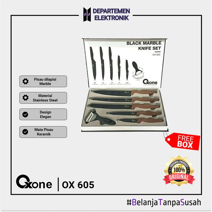 Jual Pisau Dapur Oxone OX-605 Black Marble Knife Set [ORIGINAL] - Kota Tangerang - Departemen ...