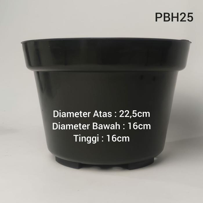 Jual Pot Bulat Tanaman Hitam Biasa Polos Pot Bunga Plastik Murah ukuran ...