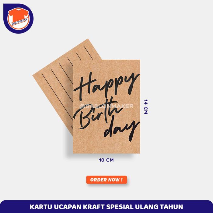 Jual Kartu Ucapan Ulang Tahun Greeting Card Happy Birthday Kertas Kraft - Kab. Tangerang ...