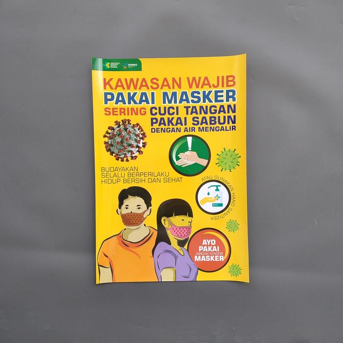 Jual Poster Kawasan Wajib Pakai Masker - Poster Prokes - Poster CTPS ...