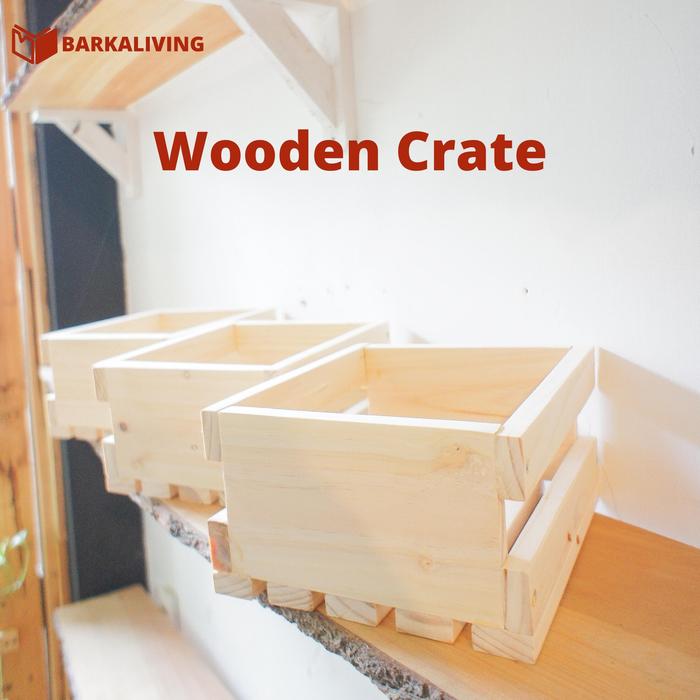 Jual Wooden Crate Krat Kayu Dekorasi Serbaguna Penyimpanan Storage Kayu ...