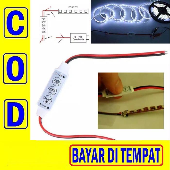 Jual Modul Led 2 PIN Strobo Dimmer Pengatur Kontroler 12v 24 Volt Rgb ...