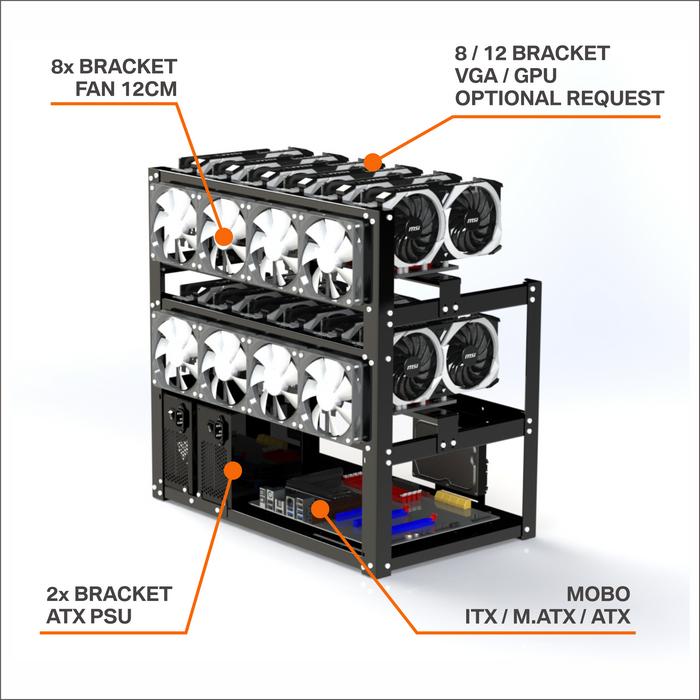 Jual Open Rack Rak Mining rig 8 /12 vga 2psu tingkat - Kota Surakarta ...