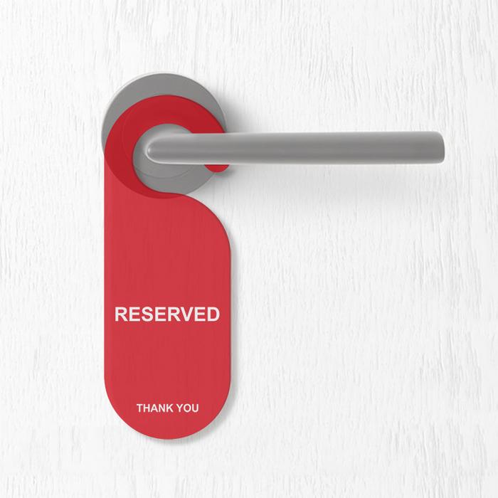 Reserved Room Handle exclusive Sign Coworking Door