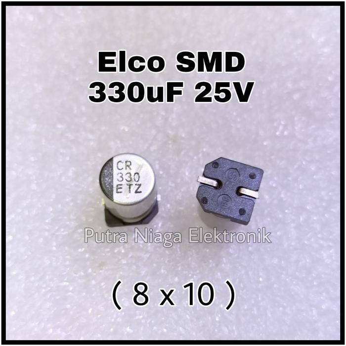 Jual Elco SMD 330uF 25V Alumunium 330 uF 25Volt Aluminum Kapasitor 8x10 mm - Kota Bandung ...
