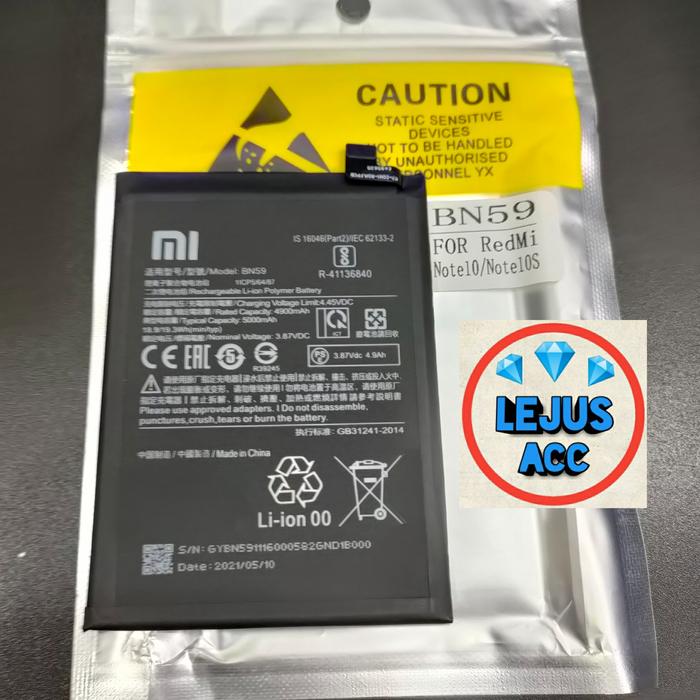 Jual Baterai Batre Battery Xiaomi Redmi Note 10 / Note 10S BN59 ...
