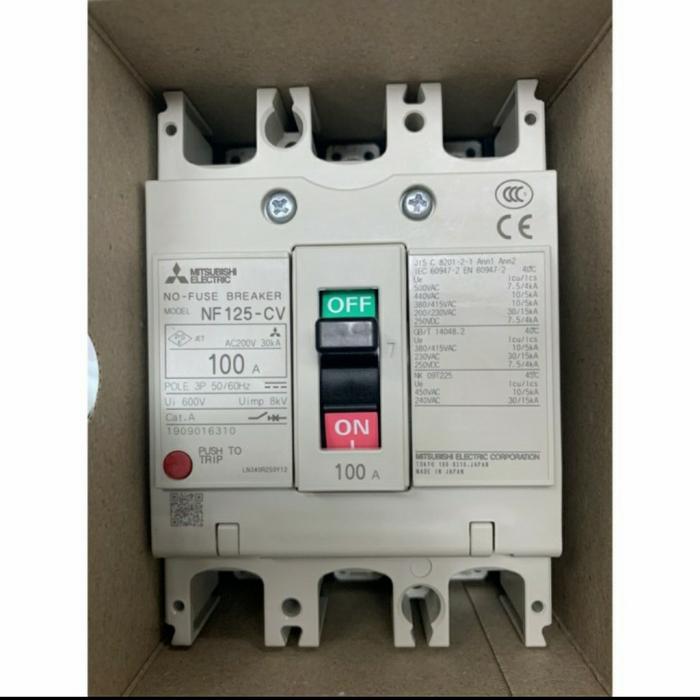 Jual NFB / MCCB MITSUBISHI NF125CV 3P 100A NF125 CV 3P 100 A NF 125 - Kota Surabaya - Jagoan ...