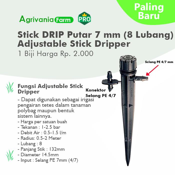 Jual Stick DRIP Putar 7 mm ( 8 Lubang ) Adjustable Stick Dripper - Kab ...