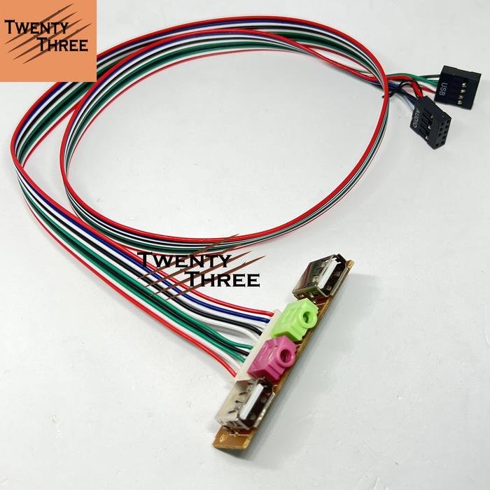 Jual KABEL FRONT PANEL USB DAN AUDIO JACK 3.5MM MIC SOUND CASING PC CPU ...