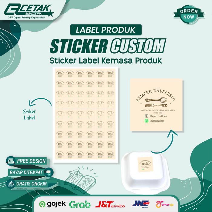 Jual Cetak Sticker Label Kemasan Produk Stiker Makanan Minuman Bahan ...