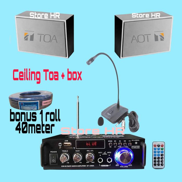 Jual paket speaker ceiling toa zs 646r ampli USB + mic meja dan box ...