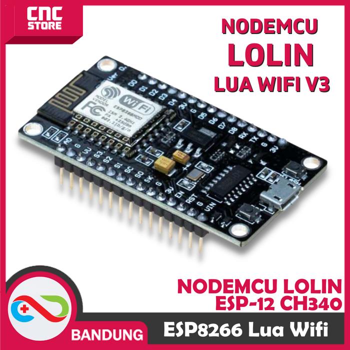 Jual NODEMCU LOLIN LUA WIFI V3 4MB 32MBITS CH340 FLASH ESP8266 ESP12 BOARD - Kota Bandung - CNC ...