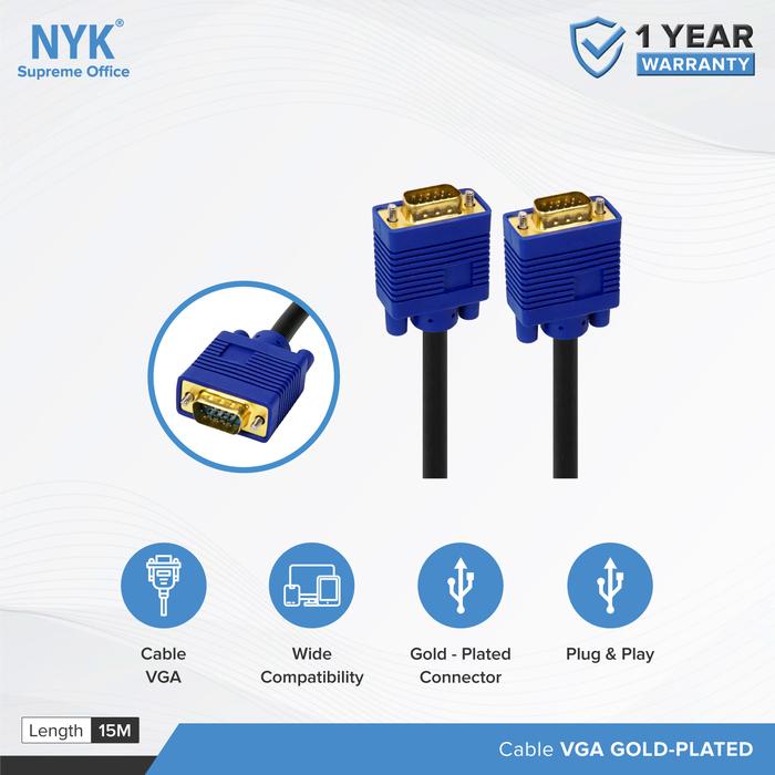 Promo Kabel NYK Konektor VGA 15 Meter GOLD PLATE - Jakarta Pusat - NYK ...
