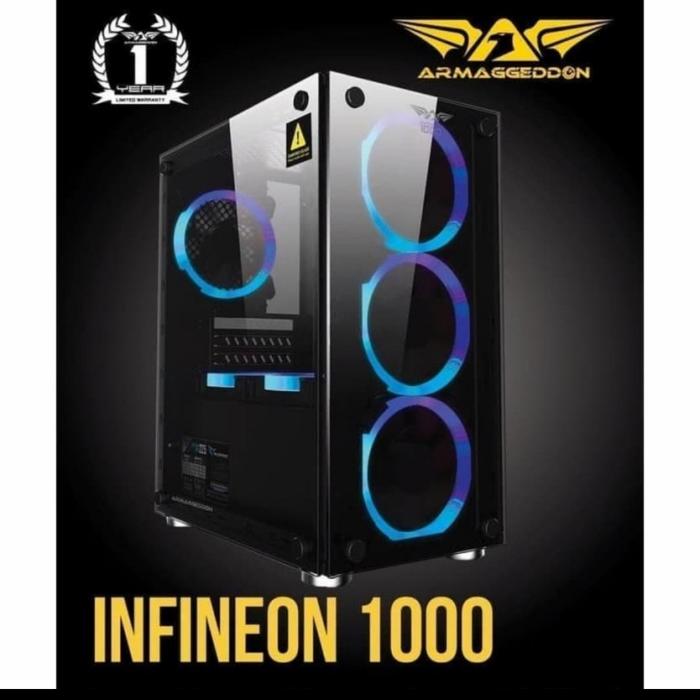 Jual Cassing PC Gaming Tempered glass - Armageddon + Bonus 2 Fan ...