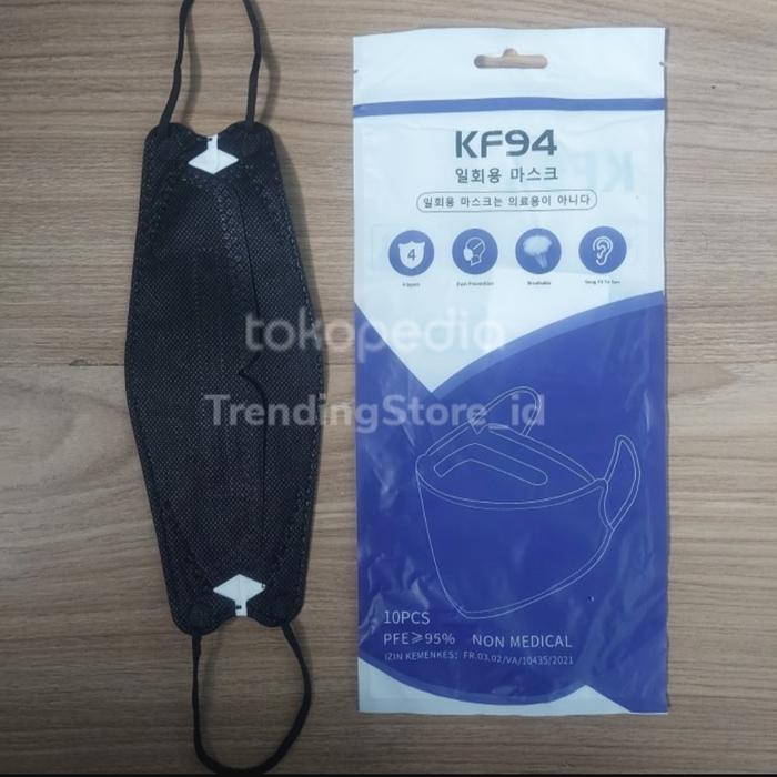 Promo KF94 Hitam KF 94 Black Edition / KF94 Masker Korea 4 ply model ...