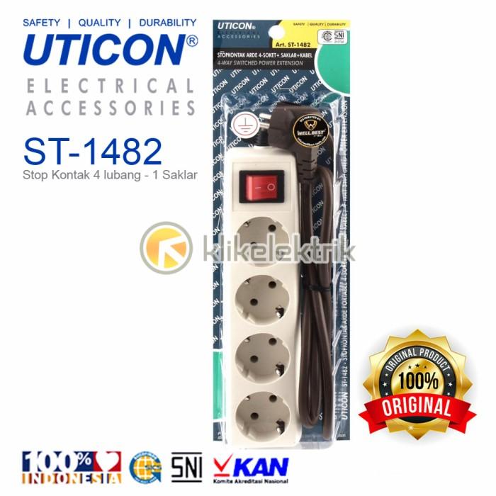 Jual STOP KONTAK UTICON 4 LUBANG 1 SWITCH SNI UTIKON ST-1482 - Jakarta ...