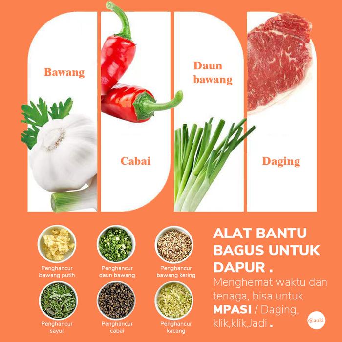 Jual Aoki Blender Elektrik Wireless Serbaguna 150ml Baterai Lithium Di ...