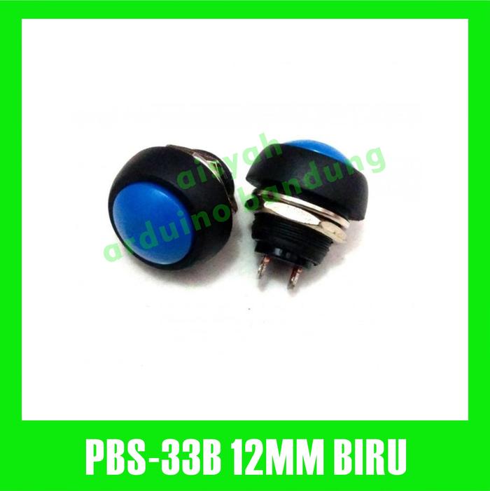 Promo Push Button Switch Biru 12mm PBS-33B Waterproof Momentary Switch ...
